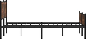 Kovový rám postele bez matrace hnědý dub 180 x 200 cm 3301415