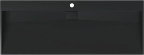 Umyvadlo 120 x 46 x 11 cm minerální/mramorový kompozit černé 155983