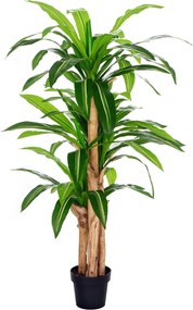Umělá Dracaena Outsunny 160 cm s květináčem - Umělá rostlina s 66 mechem pokrytými listy pro zahradu, balkon, kancelář nebo obývací pokoj Ø20x160 cm Z