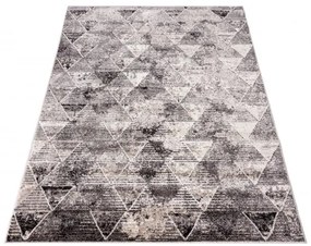 Kusový koberec PETRA 3009 1 255 Geometrický Moderní šedý béžový hnědý Rozměr: 80x150 cm