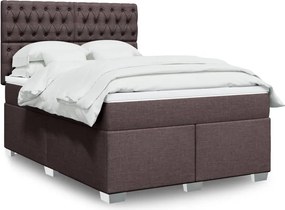 Box spring postel s matrací tmavě hnědá 140x190 cm textil 3290493
