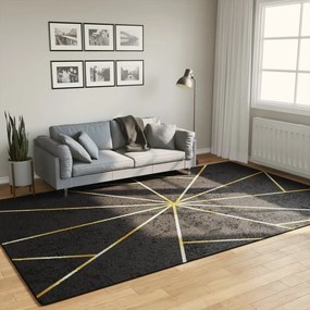 Koberec pratelný černý a zlatý 190 x 300 cm 136619