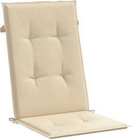 Podušky na židli vysoké opěradlo 6 ks béžové 120x50x3 cm textil 314107