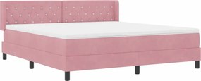 Postel s boxspringem s čelo Růžová 200 x 180 cm samet 3341431