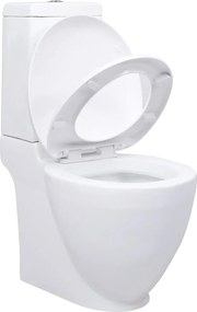 vidaXL Keramické WC kombi kulaté spodní odpad [3059888] Barva: Bílá