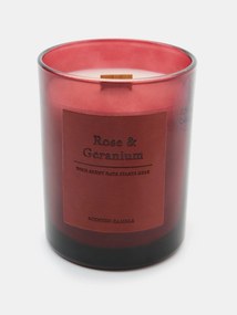 Sinsay - Vonná svíčka s přídavkem sójového vosku Rose and Geranium - světle fialová
