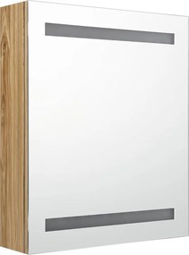 LED koupelnová skříňka se zrcadlem dub 50 x 14 x 60 cm 326484