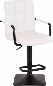 LuxuryForm DESIGN Barová židle VERONA BLACK na černé hranaté podstavě - bílá