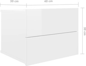 vidaXL Noční stolek 40 x 30 x 30 cm dřevotříska [801065] Barva: Bílá