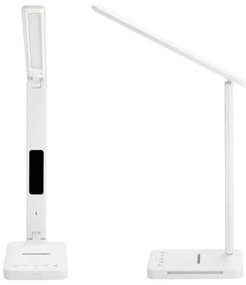 LED Stm. lampa s bezdr. nab. QI, displejem a USB portem LED/7W/230V 3000-6000K