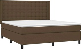 Box spring postel s matrací tmavě hnědá 180x200 cm textil 3131772