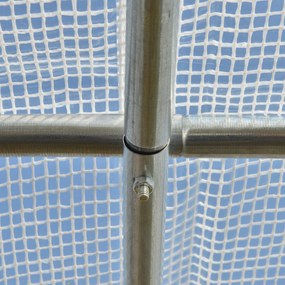 Fóliový skleník Outsunny 2,95x2x2m s rolovacími okny, UV ochrana a ochrana proti větru, ocelová konstrukce v bílé barvě