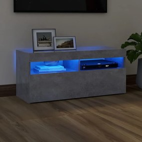 TV skříňka s LED osvětlením betonově šedá 90 x 35 x 40 cm - Default Title