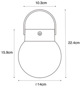 Venkovní závěsné svítidlo černé včetně LED 3-stupňové stmívatelné solární - Cornelia
