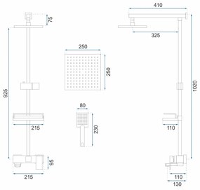 Vanová baterie se sprchovým kompletem REA JACK zlatá