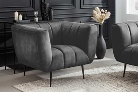 Designové křeslo Manaris šedá samet 105cm