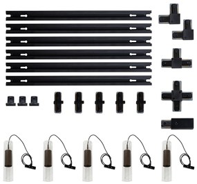 Moderní kolejnicový systém s 5 závěsnými světly tmavě bronzový 1-fázový - Iconic Lloyd