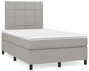 Box spring postel s matrací a LED světle šedá 120x190 cm textil 3270197