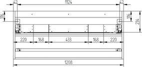 Mereo Mereo, Aira, koupelnová skříňka s keramickým umyvadlem 121 cm, bílá, dub, šedá, CN723