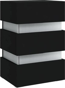 Noční stolek s LED černý 45 x 35 x 67 cm kompozitní dřevo 326841