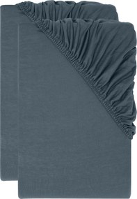 Livarno® Sada žerzejových napínacích prostěradel, 90–100 x 200 cm, 2dílná, modrá