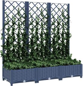 Zahradní truhlík s treláží modrá šedá 120 x 40 x 121,5 cm PP 318252