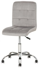 Goleto Kosmetická sametová židle Aisha | světle šedá