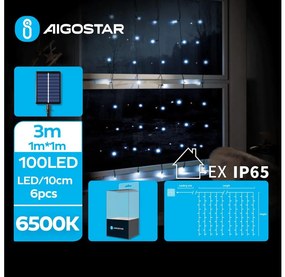 Aigostar B.V. | Aigostar - LED Solární vánoční řetěz 100xLED/8 funkcí 4x1m IP65 studená bílá | AI0433