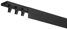 Dekodum Stropní kolejnice z PVC jednořadá černá s krytem Délka: 170 cm, Typ přichycení: žabky