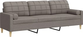 3místná pohovka s polštáři taupe 210 cm textil 3278208