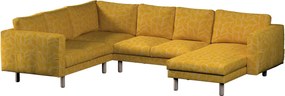 Potah na pohovku IKEA Norsborg rohová, 5-místná se šezlongem barva žlutá látka pletený vzor, vzorované