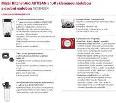 KitchenAid Mixér 5KSB4034ECA červená metalíza + 500ml nádoba + nože