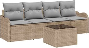Sada zahradních pohovek 5 ks 4-Počet míst Beige a šedá 3354239