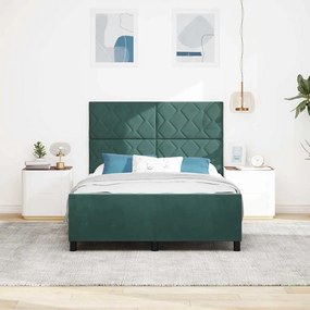 Postel s boxspringem s čelo Tmavě zelená 140 x 190 cm samet 3345008