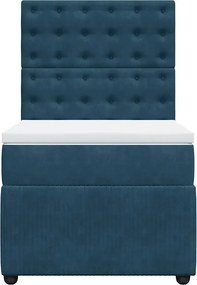 Box spring postel s matrací tmavě modrá 80 x 200 cm samet 3292206