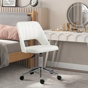 Otočná židle Vinsetto béžová, výškově nastavitelná kancelářská židle do obývacího pokoje a ke stolu, kompaktní, ergonomická a moderní | Aosom.de