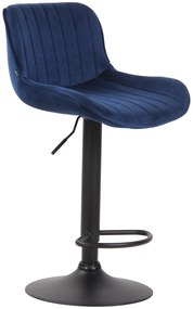 Barová židle Haugo - samet - černý rám | modrá