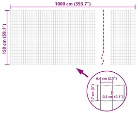 vidaXL Marketos Euro plot ocel 10 x 1,5 m šedý