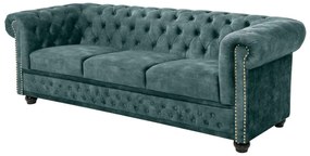Designová trojsedačka Chesterfield 205 cm petrolejový samet
