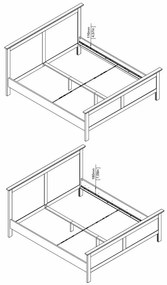 Tvilum Postel Provence 703 180x200 šedá