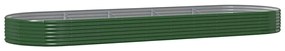 vidaXL Vyvýšený záhon práškově lakovaná ocel 450x140x36 cm zelený