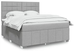 Box spring postel s matrací světle šedá 180 x 200 cm textil 3291747