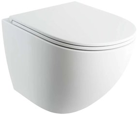 OMNIRES Ottawa Comfort - Závěsné WC se sedátkem SoftClose, Rimless, matná bílá OTTAWACMWBM