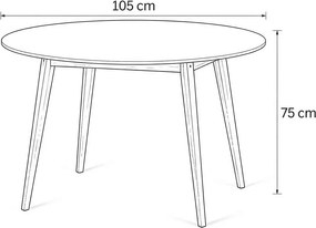 Jídelní stůl Campo 105 - kruh, bílá