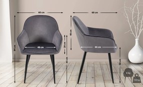 Jídelní židle Boise samet – tmavě šedá