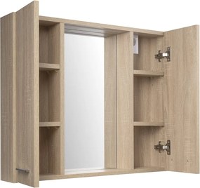 Aqualine Aqualine, ZOJA/KERAMIA FRESH STRIP galerka s LED osvětlením, 70x60x14cm, dub platin, 45029S