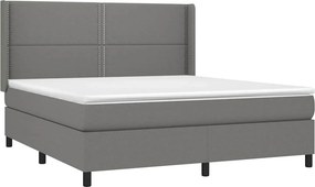 Box spring postel s matrací tmavě šedá 180x200 cm textil 3131370