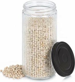 Zeller Present Sklenice na svačinu, dóza na jídlo, víko na závit RIBBED, 950 ml