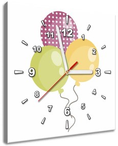 Gario Obraz s hodinami Barevné balóny Rozměry: 30 x 30 cm