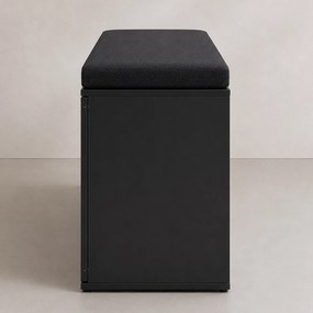 Botník černý se sedákem PORTA, 103 x 30 x 46 cm
